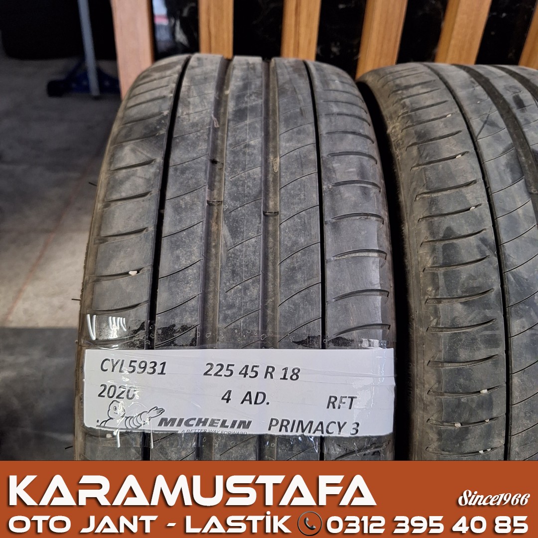 225 45 R 18 MICHELIN PRIMACY 3 ZP * 2020 * 4 ADET * CYL5931 - CYL5931